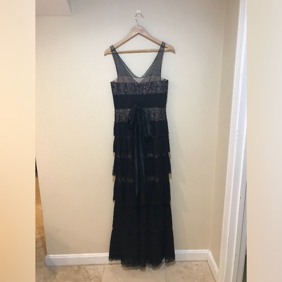 BCBGMaxAzria | Dresses | Bcbg Long Black Dress Tiered Gown | Poshmark